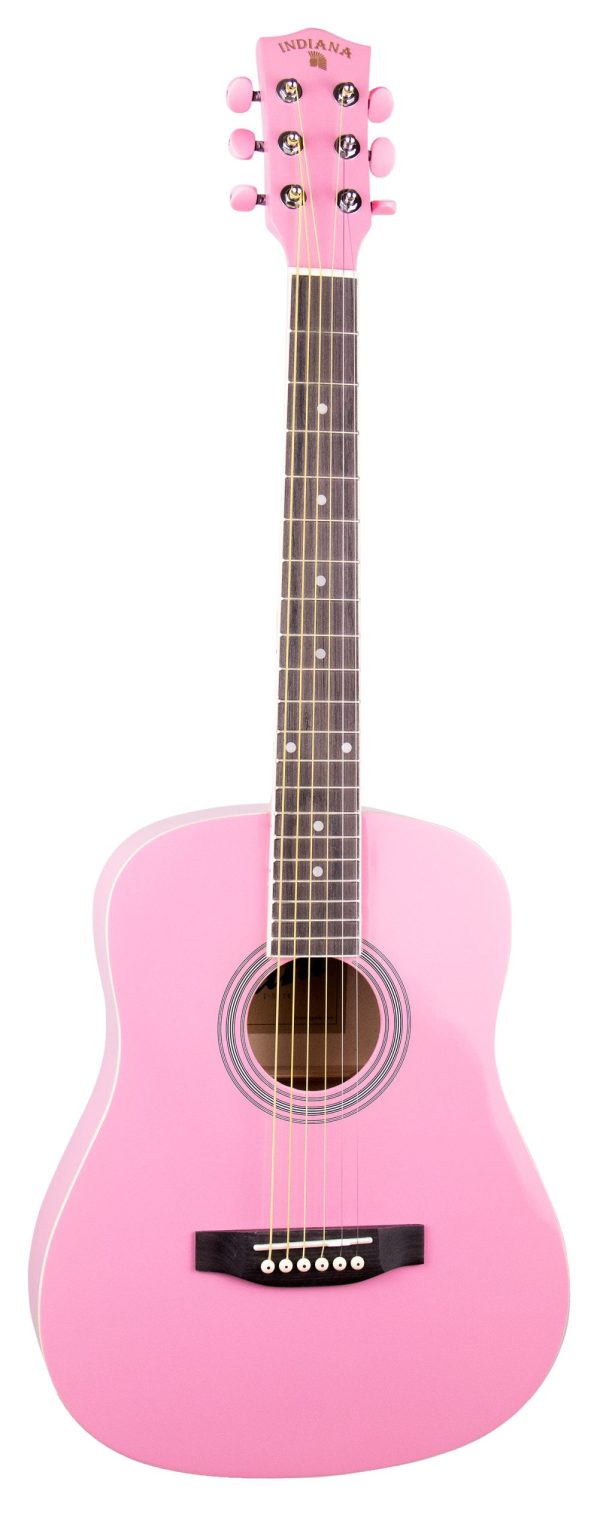 INDIANA RUNT SERIES GUITAR, PINK GLOSS FINISH, 3/4 SIZE - Blackwater ...